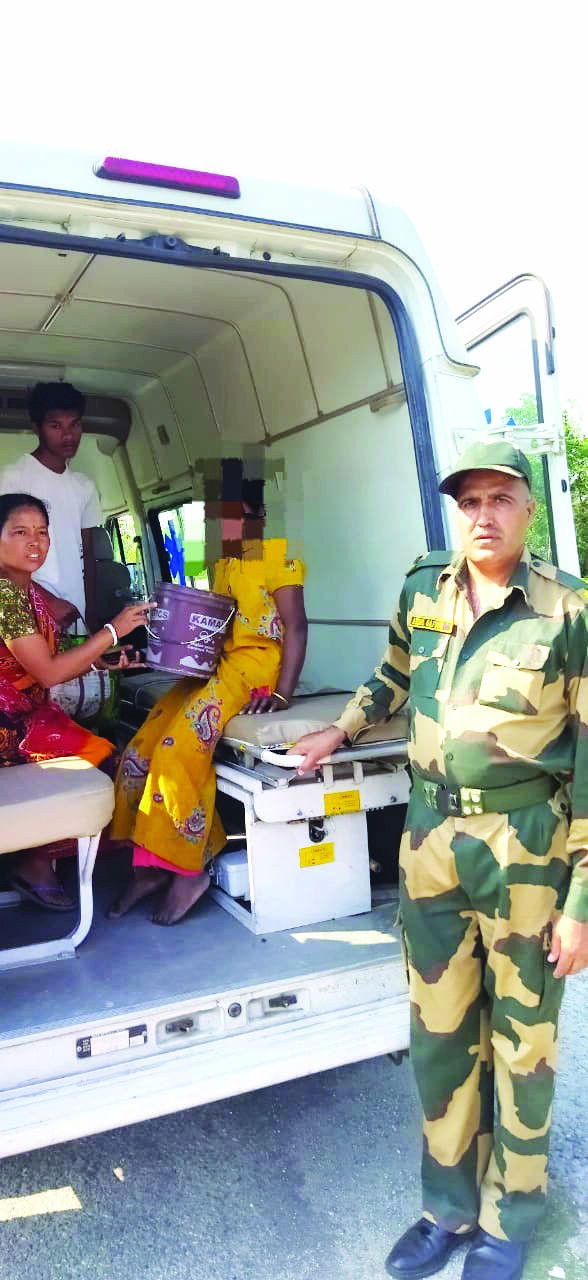 BSF personnel help in fighting fire, save woman who consumed poison