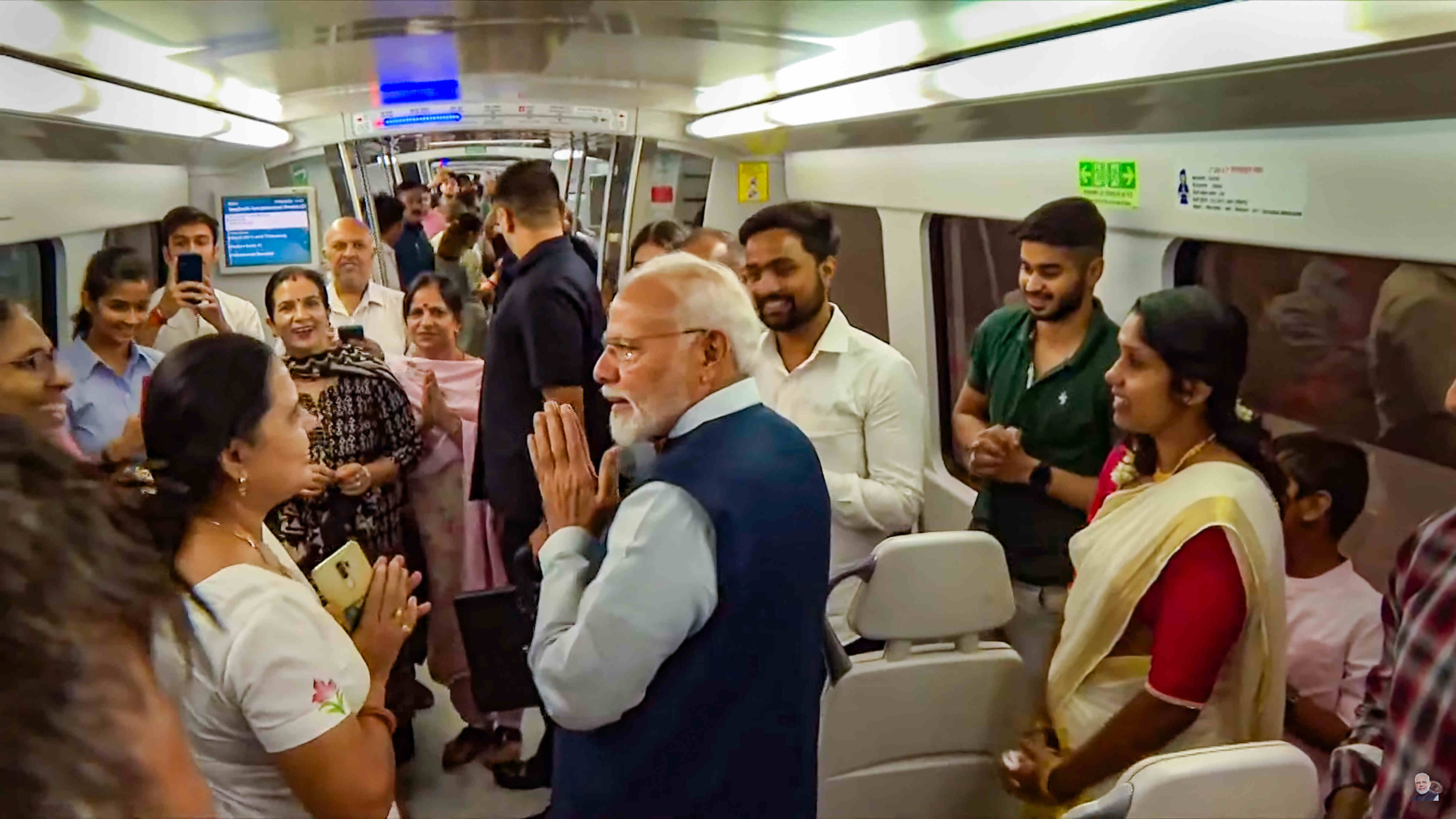 PM Modi inaugurates extension of the Delhi Metro's Airport Line, takes ...