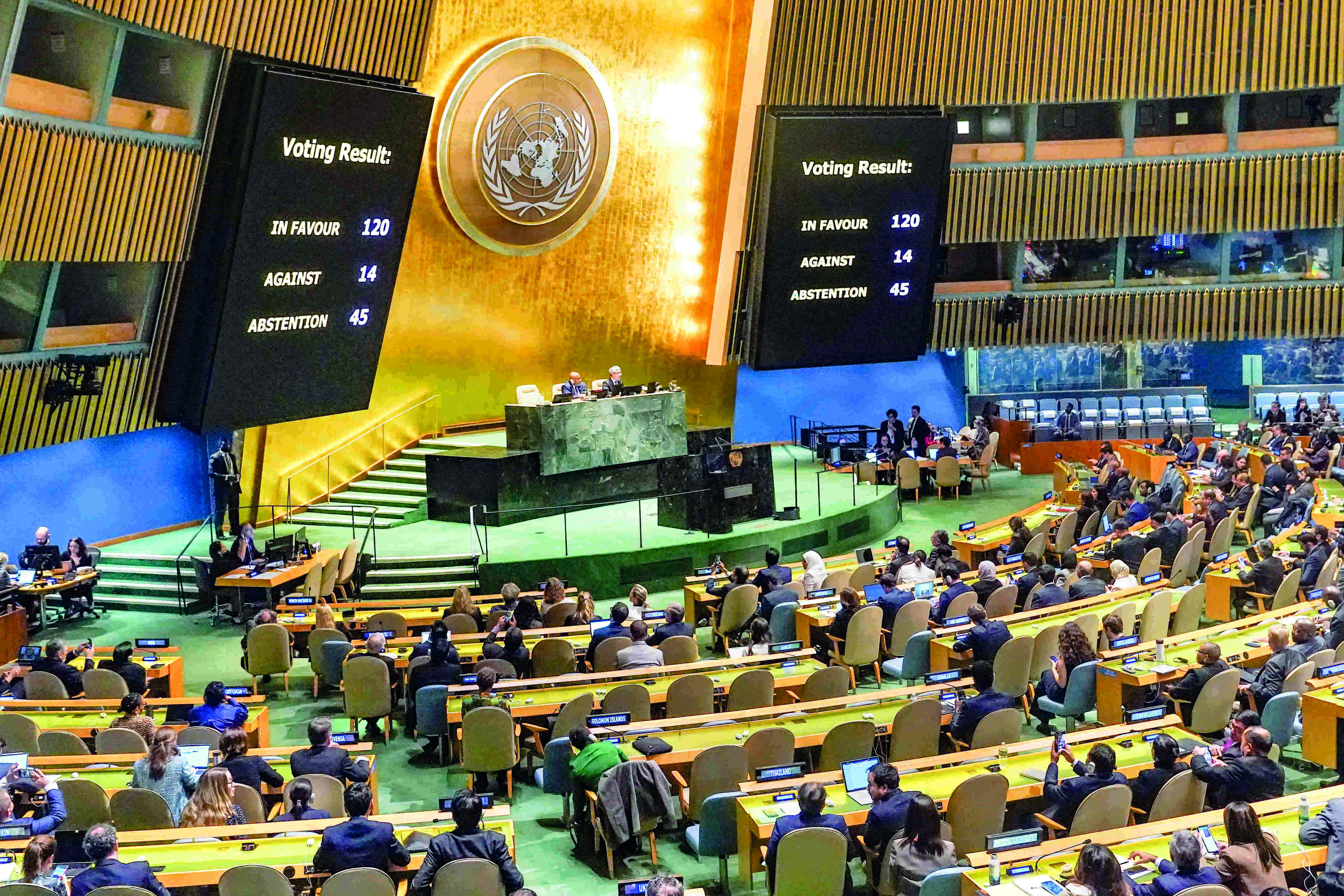India abstains from voting, UNGA adopts resolution calling for truce