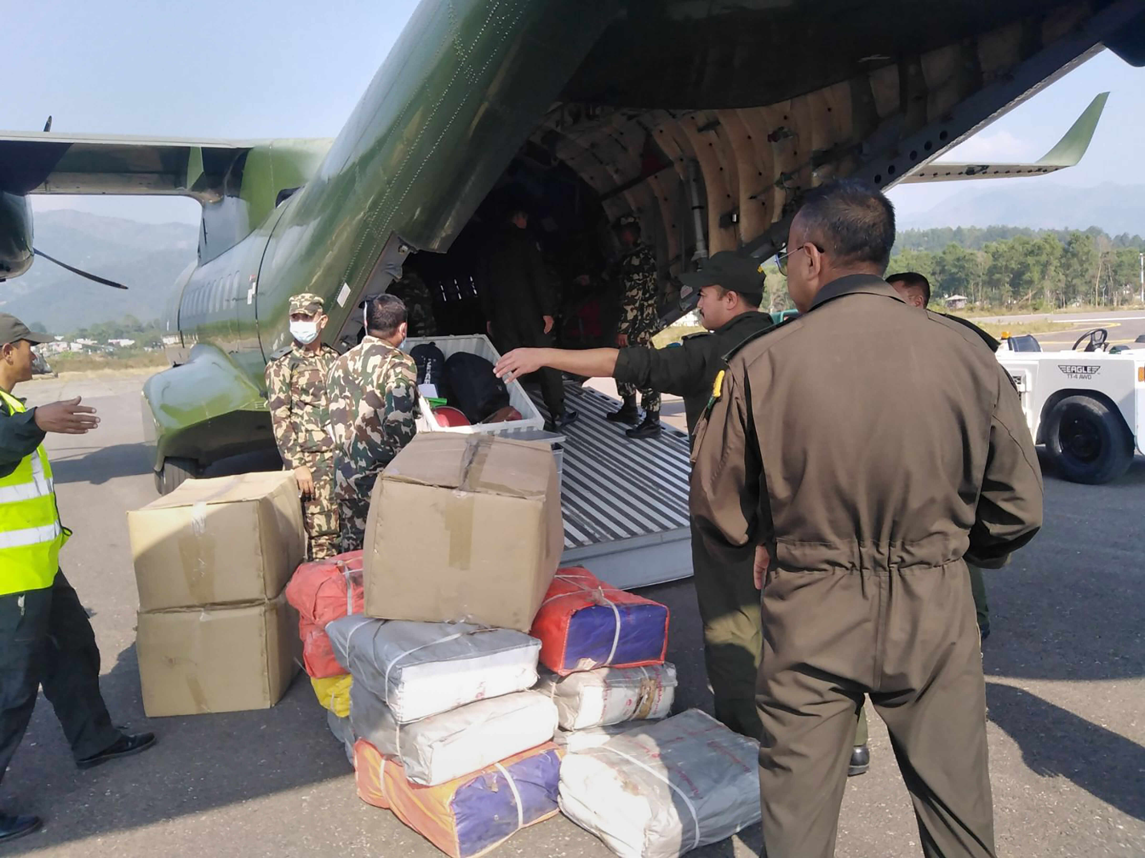Relief materials given by India dispatched to Nepal's quake-affected ...