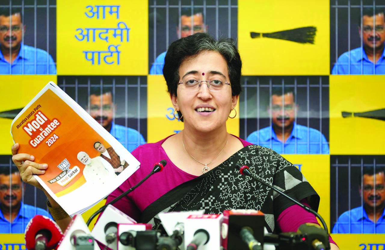 Atishi critiques BJP’s election manifesto as devoid of substance