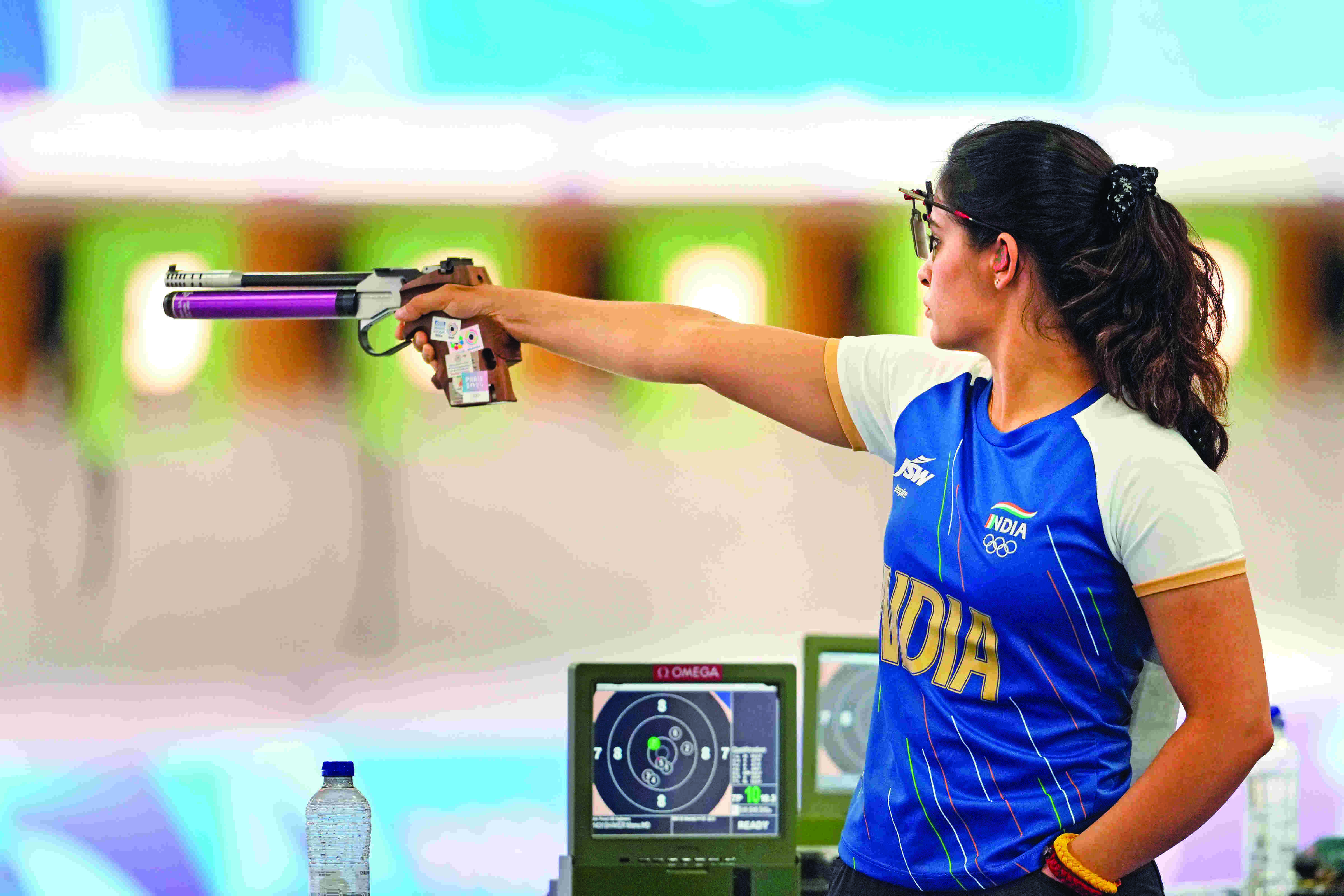 Paris Olympics: Bhaker shines bright, enters 10m air pistol final