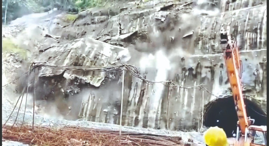 Sevok-Rangpo Rly link: Heavy rain collapses protection wall near Tunnel 7